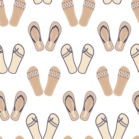 Seamless Flip Flops Pattern Color Summer Backdrop Beige Repeat