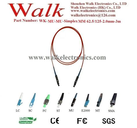 Fiber Patch Cord Fiber Jumper Cable Simplex Mu To Mu Multi Mode 625