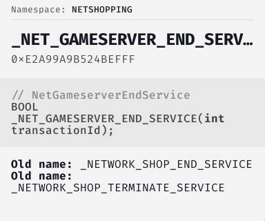 NetGameserverEndService FiveM Natives Cfx Re Docs