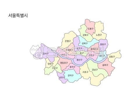 서울 서울지도 서울특별시 서울특별시지도 지도 사진 이미지 일러스트 캘리그라피 냐옹친구작가