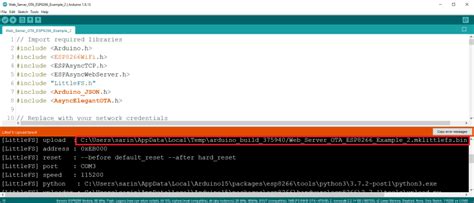 Mises à jour ESP OTA Over the Air AsyncElegantOTA Arduino