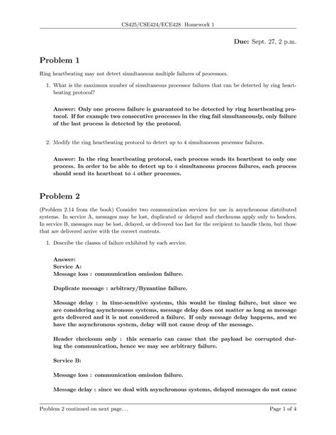 hw1 sol solutions to distributed systems concepts and design