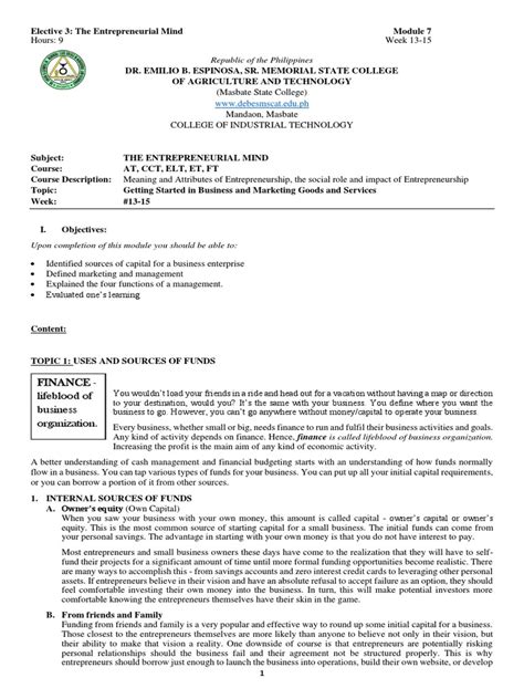 Elective 3 Module No 7 Week 13 15 Finalized Pdf Marketing Leadership