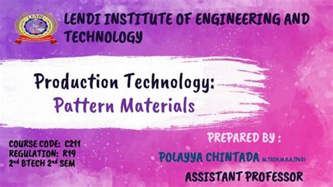 Pattern Allowances In Casting Class By Polayya Chintada Pptx