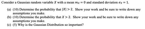 solved consider a gaussian random variable x with a mean mx