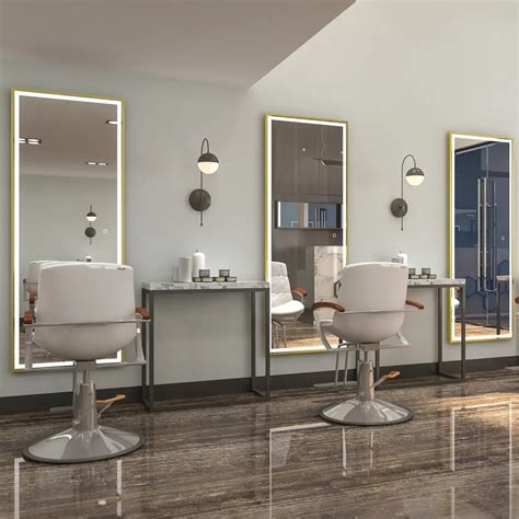 Modern Living Room Wall Mounted Defogger Full Length Smart Beauty Saloon Mirrors Led Salon