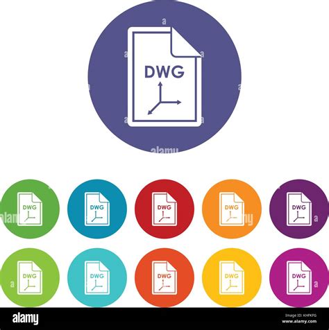 File DWG Set Icons Stock Vector Image Art Alamy