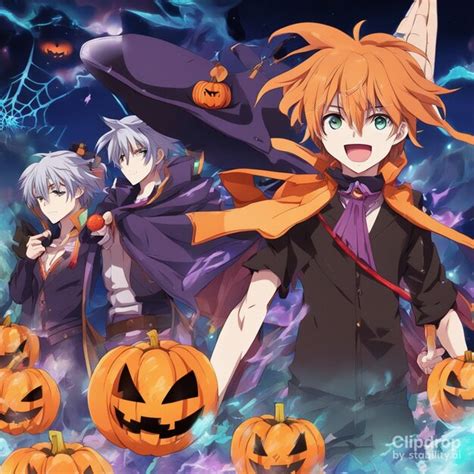 Premium Ai Image Fantasy Anime Halloween With Pumpkin Patch Image Ai