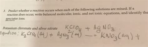 solved 3 predict whether a reaction occurs when each of the