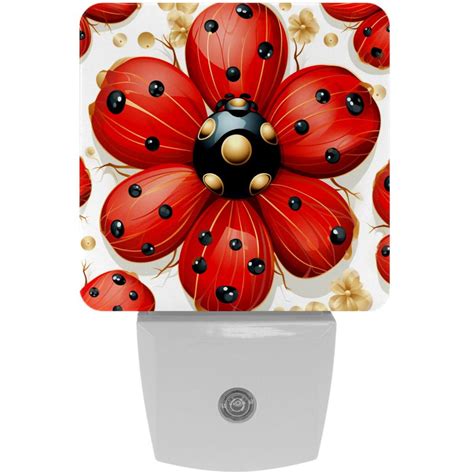 Seven Star Ladybug Led Square Night Lights With Motion Sensor Modern