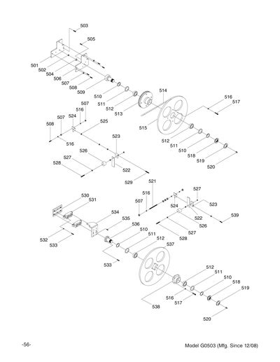 Parts For G0503 12 20 Hp Horizontal Resaw Bandsaw Grizzly Industrial