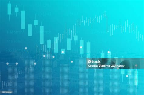 주식 및 파생 상품 시장 그래프 차트 열 촛불 막대 줄 파란색과 색상의 숫자의 금융 배경 위아래로 추세 3d 일러스트레이션