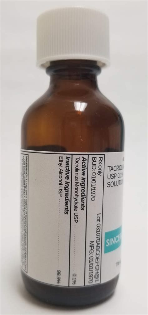 Tacrolimus 0 1 Sincerus Florida Llc Fda Package Insert