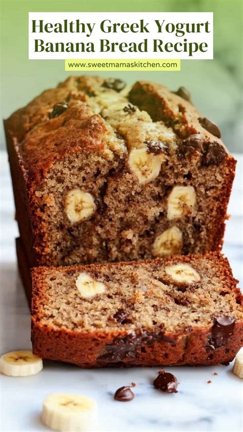 Healthy Greek Yogurt Banana Bread Recipe Sweet Mamas Kitchen