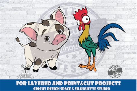 Moana Svg Hei Hei And Pua Svg Design Files For Cricut Etsy