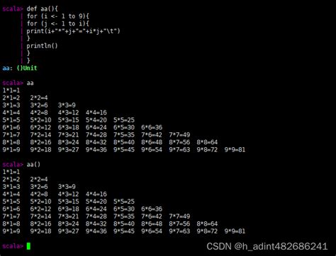 Scala——99乘法表scala99乘法表代码图片 Csdn博客