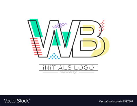 Letters W And B Merging Of Two Initials Royalty Free Vector