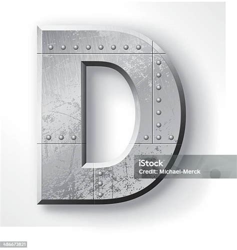 금속 알파벳 D 금속에 대한 스톡 벡터 아트 및 기타 이미지 금속 알파벳 D 리벳 Istock