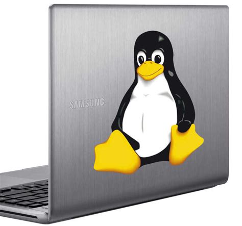 Tux Linux Penguin Laptop Sticker TenStickers