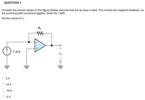 Solved QUESTION Consider The Circuits Shown In The Figure Chegg