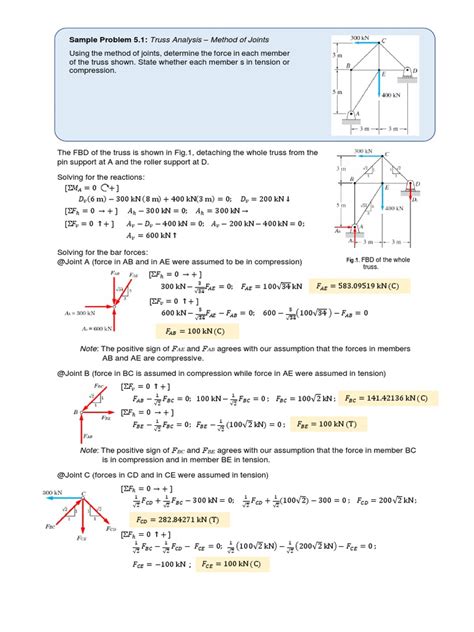 Chapter 5 Sample Problems Truss Analysis Pdf Truss Triangle
