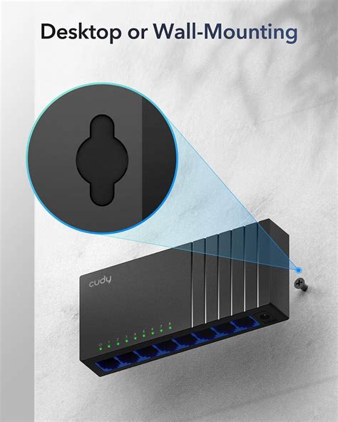 Cudy Gs108d 8 Port Gigabit Desktop Switch 8x Gigabit Rj45 Ports 10