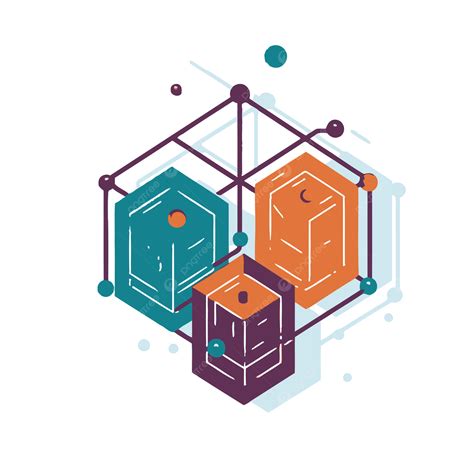 An Isometric Illustration With An Interlocking Cube Vector A