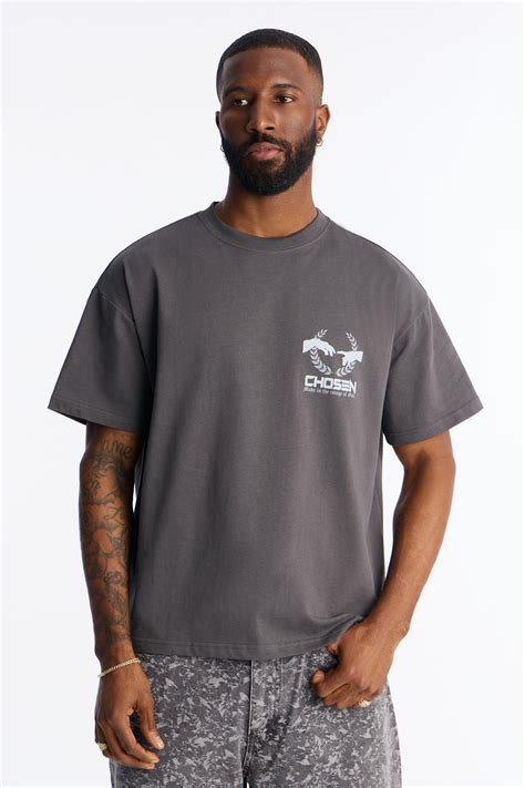 The Chosen One Oversized Premium Short Sleeve Tee Charcoal Fashion Nova