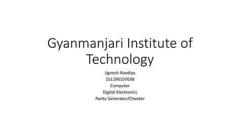 Parity Generator And Parity Checker Pptx