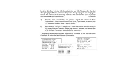 Solved Input The Data From Both The SalesConsultants Xlsx Chegg Com