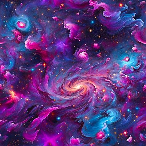 Galaxy Abstract Seamless Pattern Premium Ai Generated Image