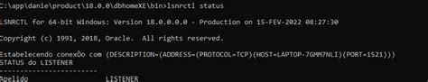 serviços oracleoradb21home1tnslistener e oracleservicexe não iniciam