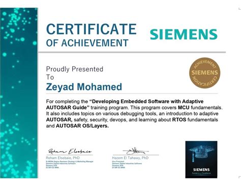 zeyad mohamed on linkedin siemensinternship automotivetechnology careergrowth autosar… 39