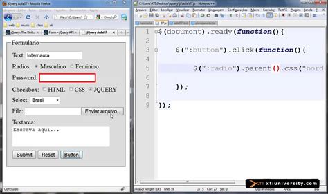universidade xti jquery 09 seletores de formulários youtube