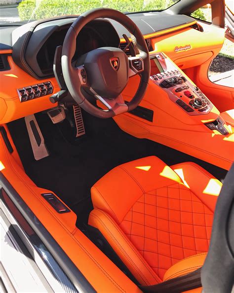 Lamborghini Aventador Orange Interior