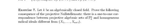 Solved Exercise Let K Be An Algebraically Closed Field Chegg