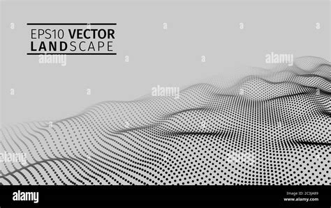 3d Glowing Abstract Digital Wave Particles Futuristic Vector Illustration Hud Element