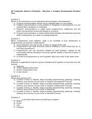 AP Computer Science Principles Big Idea Creative Development Pdf AP Computer Science