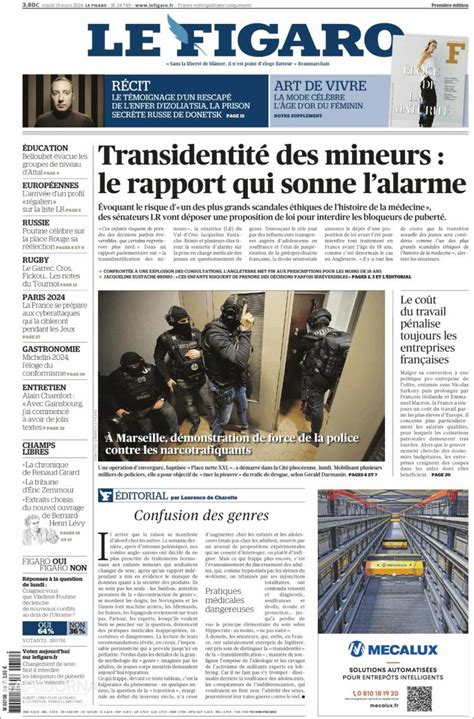 Newspaper Le Figaro France Newspapers In France Todays Press