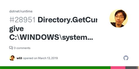 Directorygetcurrentdirectory Give Cwindowssystem32 On Wsl · Issue