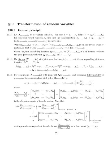 P10 Transformation Of Random Variables Pdf Probability Density