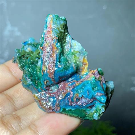 Specimen Botryoidal Chrysocolla Native Copper Blue Chrysocolla Gemstone Weight 46 Grams Etsy