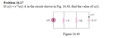 solved problem 16 17 if is t e−2tu t a in the circuit shown