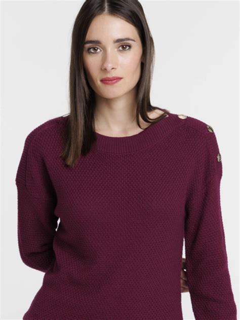Pull Boutons épaules Femme