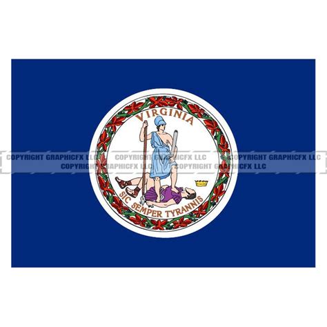 Virginia Flag Vector Eps Dxf Svg Png Vinyl Cutter Ready T Shirt