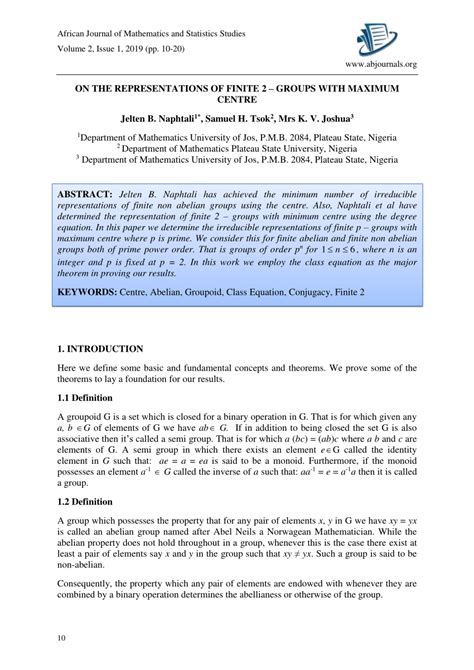 Pdf On The Representations Of Finite 2 Groups With Maximum Centre