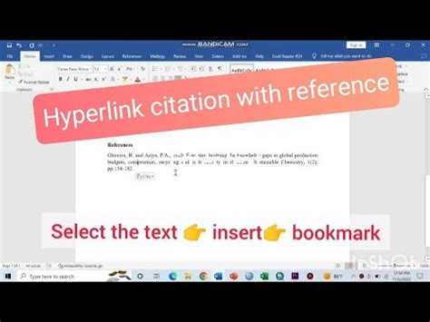 Hyperlink Citation With The Reference In Your Research Paper Hyperlink Your Text Ctrl K