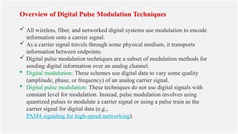 digital pulse modulation techniques pptx