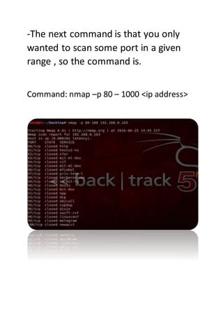 Network Scanning With Nmap DOCX Operating Systems Computer Software And Applications
