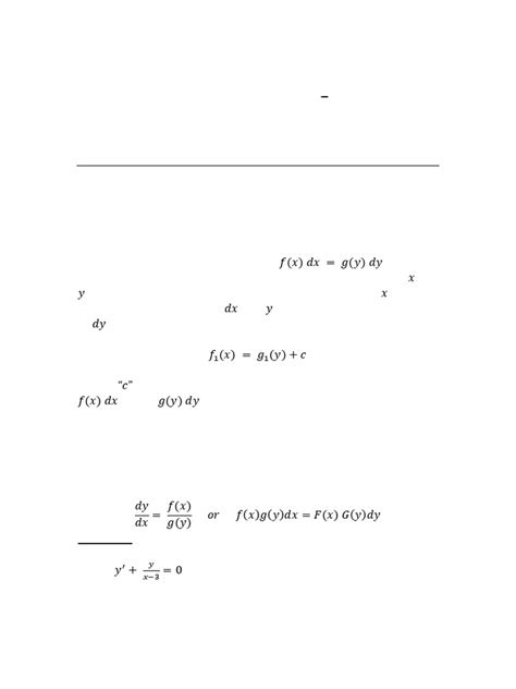 De Notes Variables Separable Pdf Equations Variable Mathematics